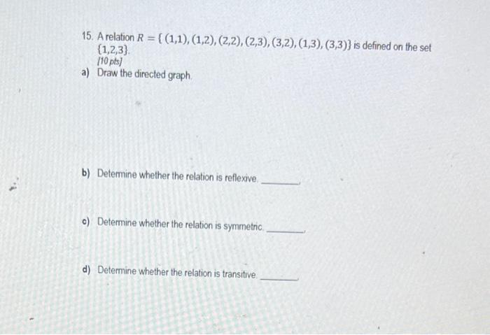 Solved 15. A relation | Chegg.com