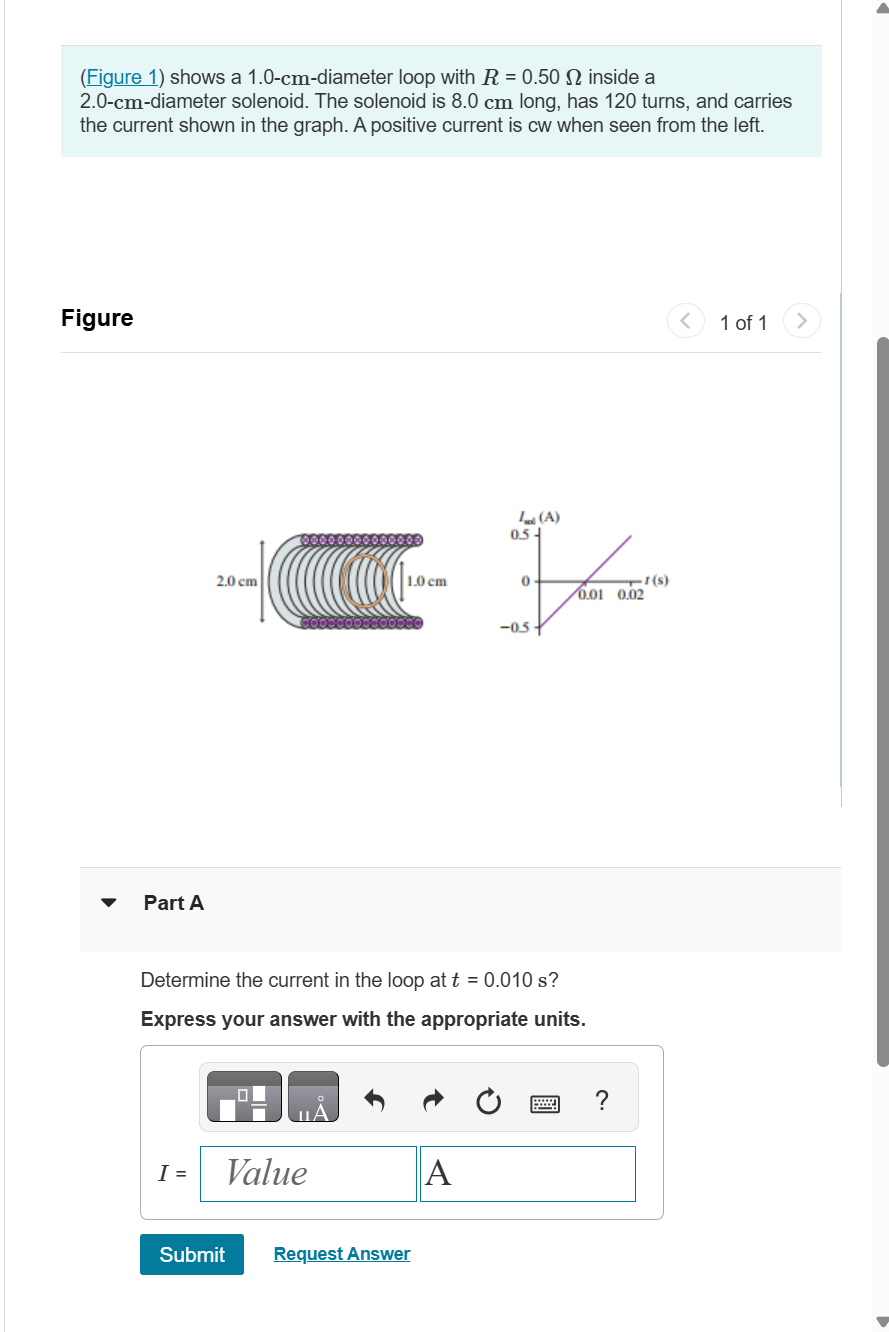 Solved (Figure 1) ﻿shows a 1.0-cm-diameter loop with | Chegg.com