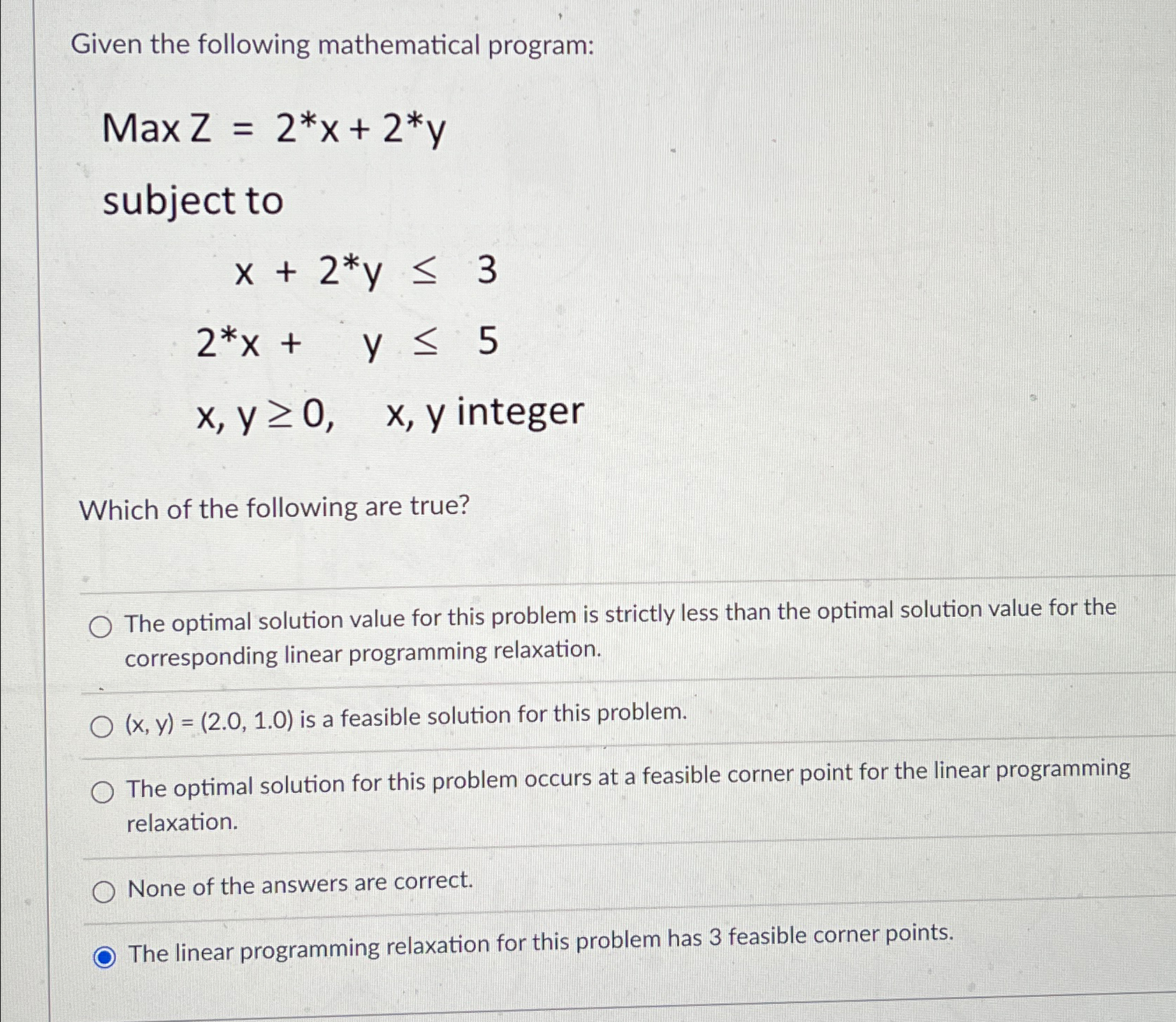 Solved Given the following mathematical | Chegg.com