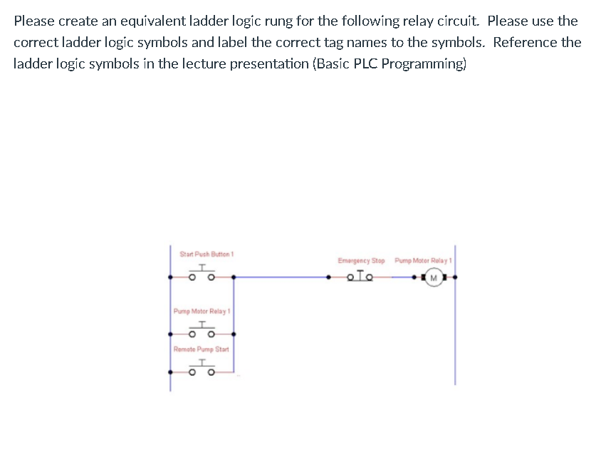 Solved Please create an equivalent ladder logic rung for the | Chegg.com