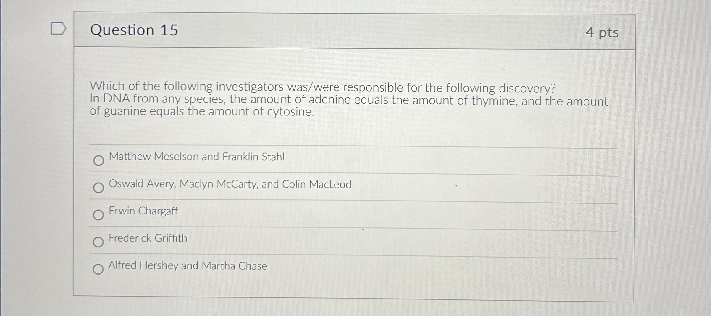 Solved Question 15Which of the following investigators | Chegg.com