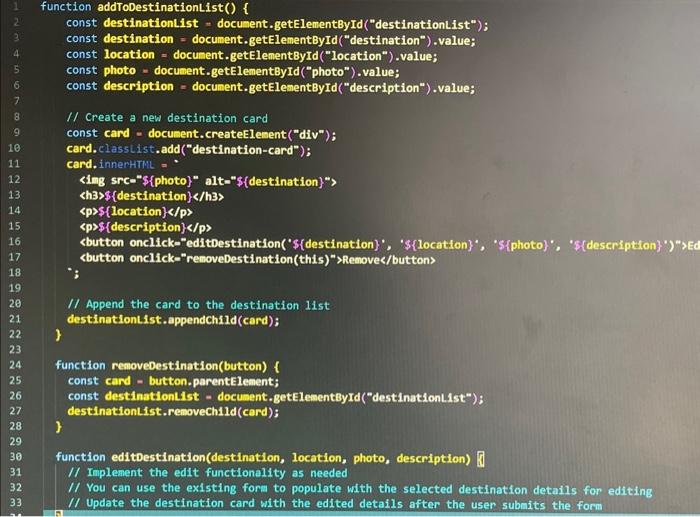 Solved my code is below, how it needs to look is also below | Chegg.com