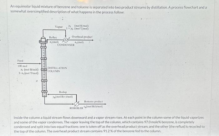 Solved An equimolar liquid mixture of benzene and toluene is | Chegg.com