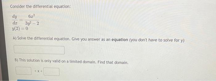 Solved Consider the differential equation: | Chegg.com