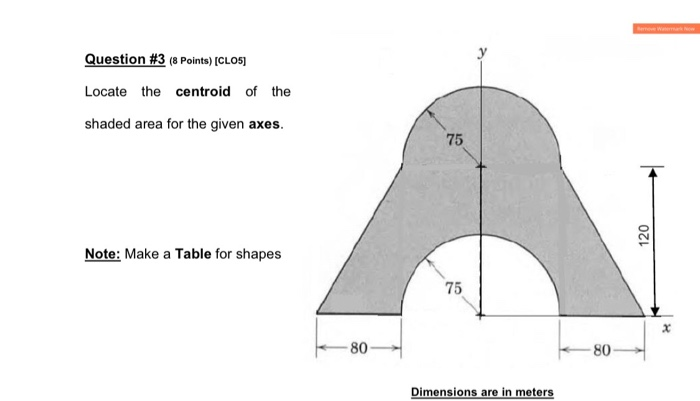 Solved Question #3 (8Points) [CLO5] Locate the centroid of | Chegg.com