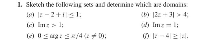 Solved For # 1a, b, c, d, f,Sketch the set and determine is | Chegg.com