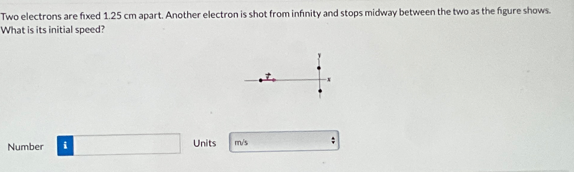 Solved Two electrons are fixed 1.25cm ﻿apart. Another | Chegg.com