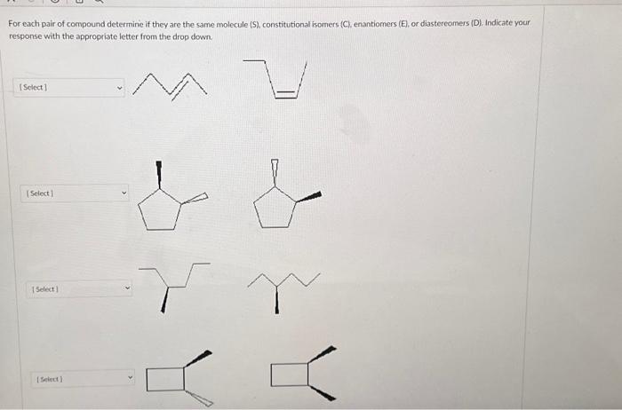 Solved For each pair of compound determine if they are the | Chegg.com