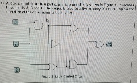 Solved c) ﻿A logic control circuit in a particular | Chegg.com