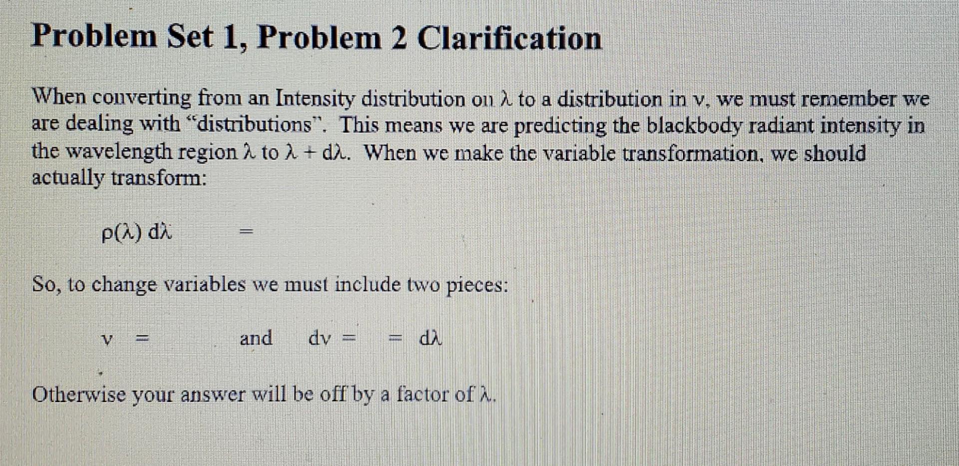 Solved Problem Set 1, Problem 2 Clarification When | Chegg.com