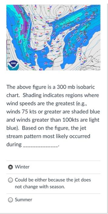 Solved The above figure is a 300 mb isobaric chart. Shading | Chegg.com