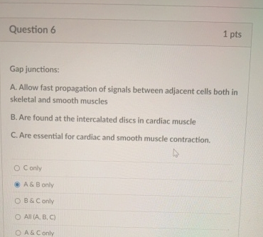 Solved Question 6Gap junctions:A. ﻿Allow fast propagation of | Chegg.com