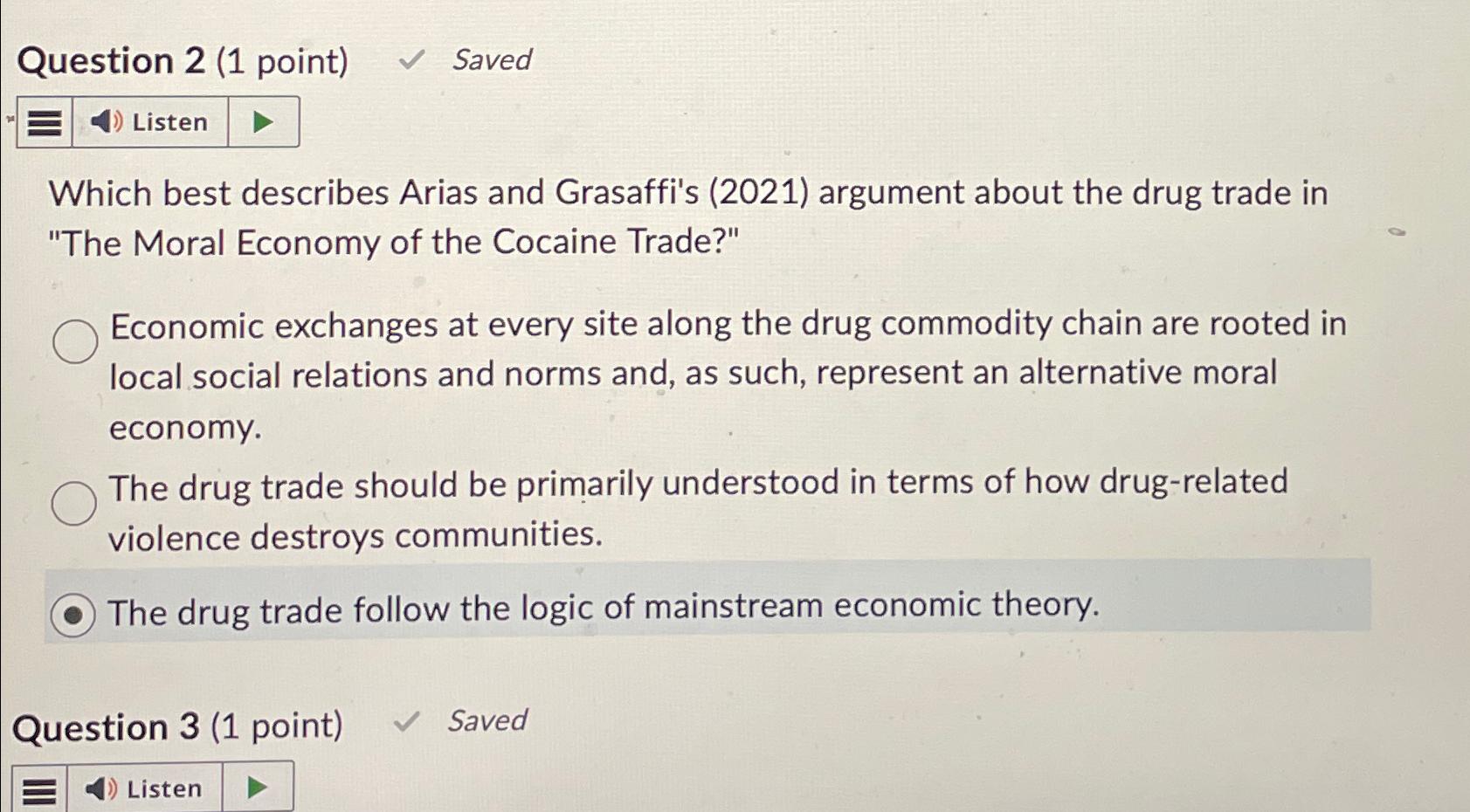 Solved Question 2 (1 ﻿point) ﻿SavedWhich best describes | Chegg.com