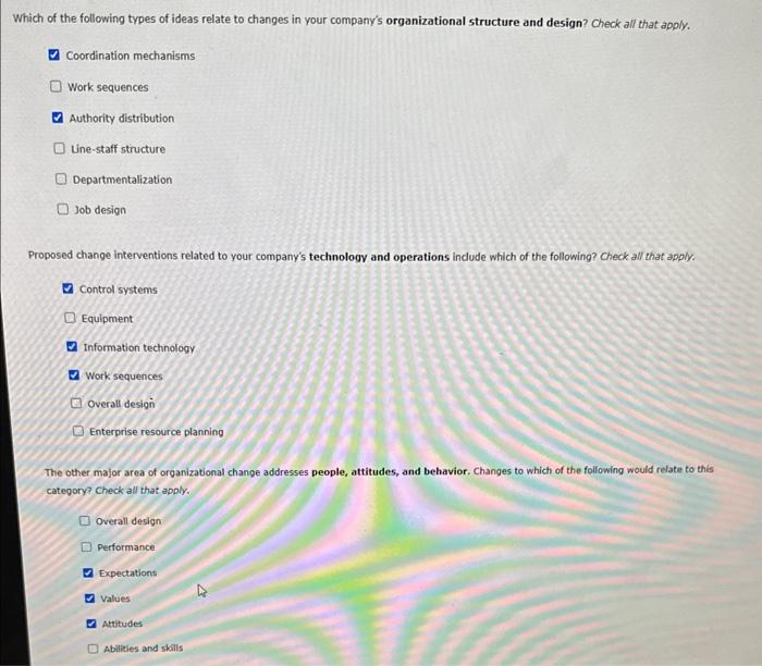 Solved Which of the following types of ideas relate to | Chegg.com