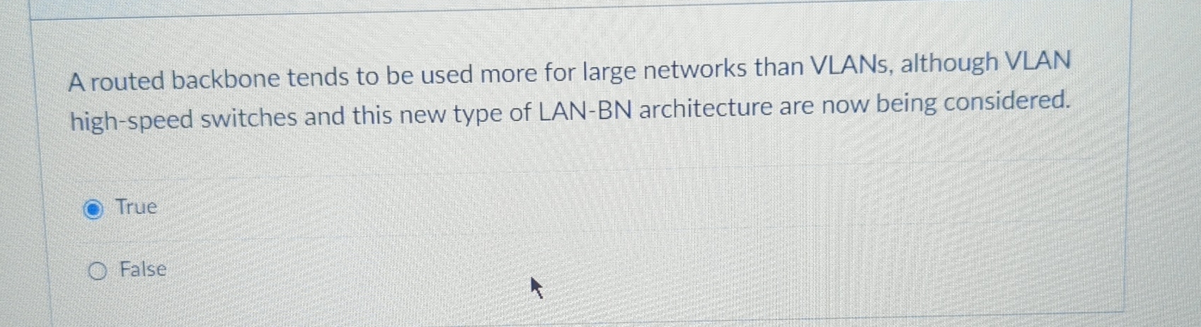 Solved A routed backbone tends to be used more for large | Chegg.com