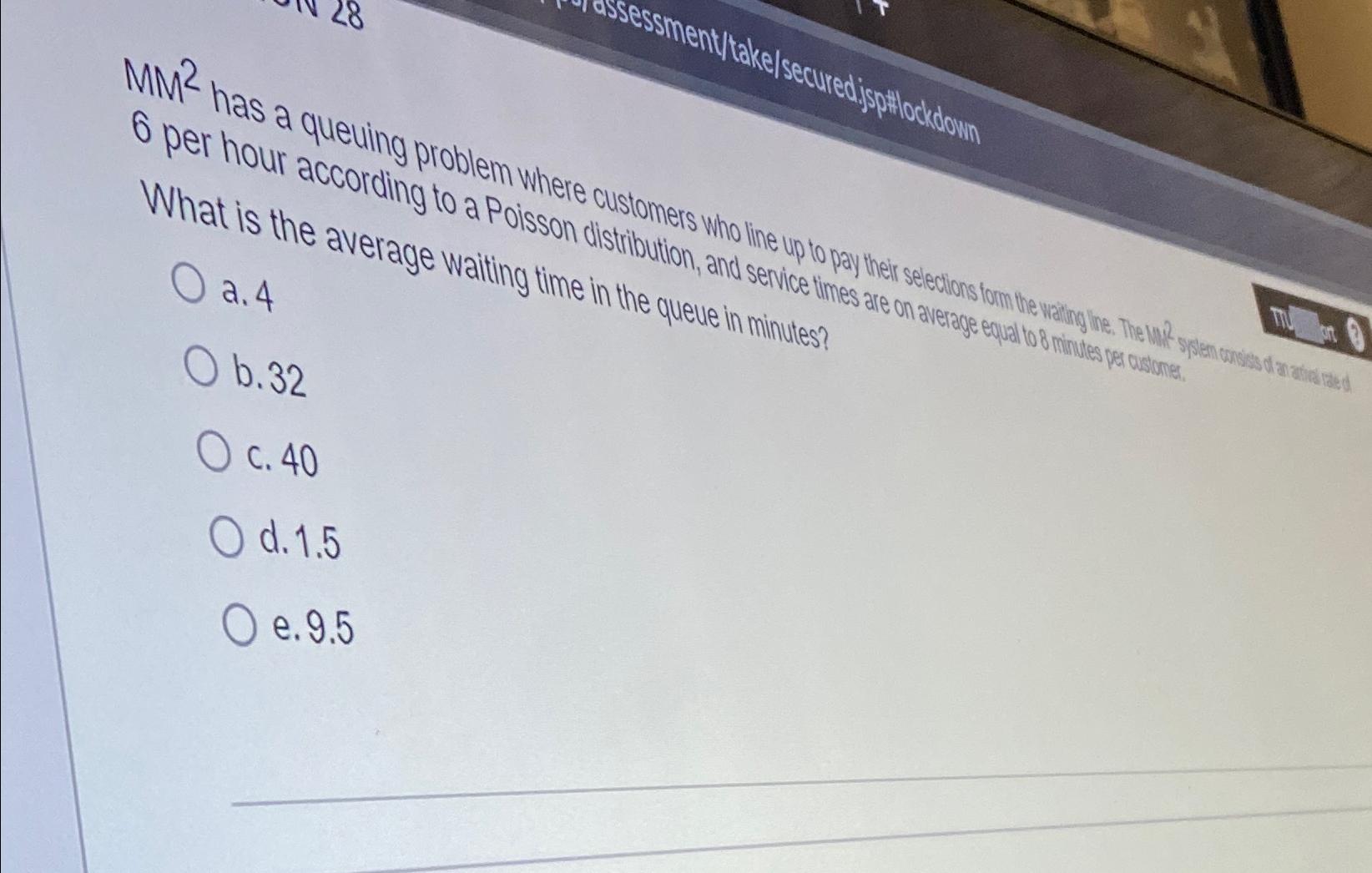 Solved What is the average waiting time in the queue in | Chegg.com