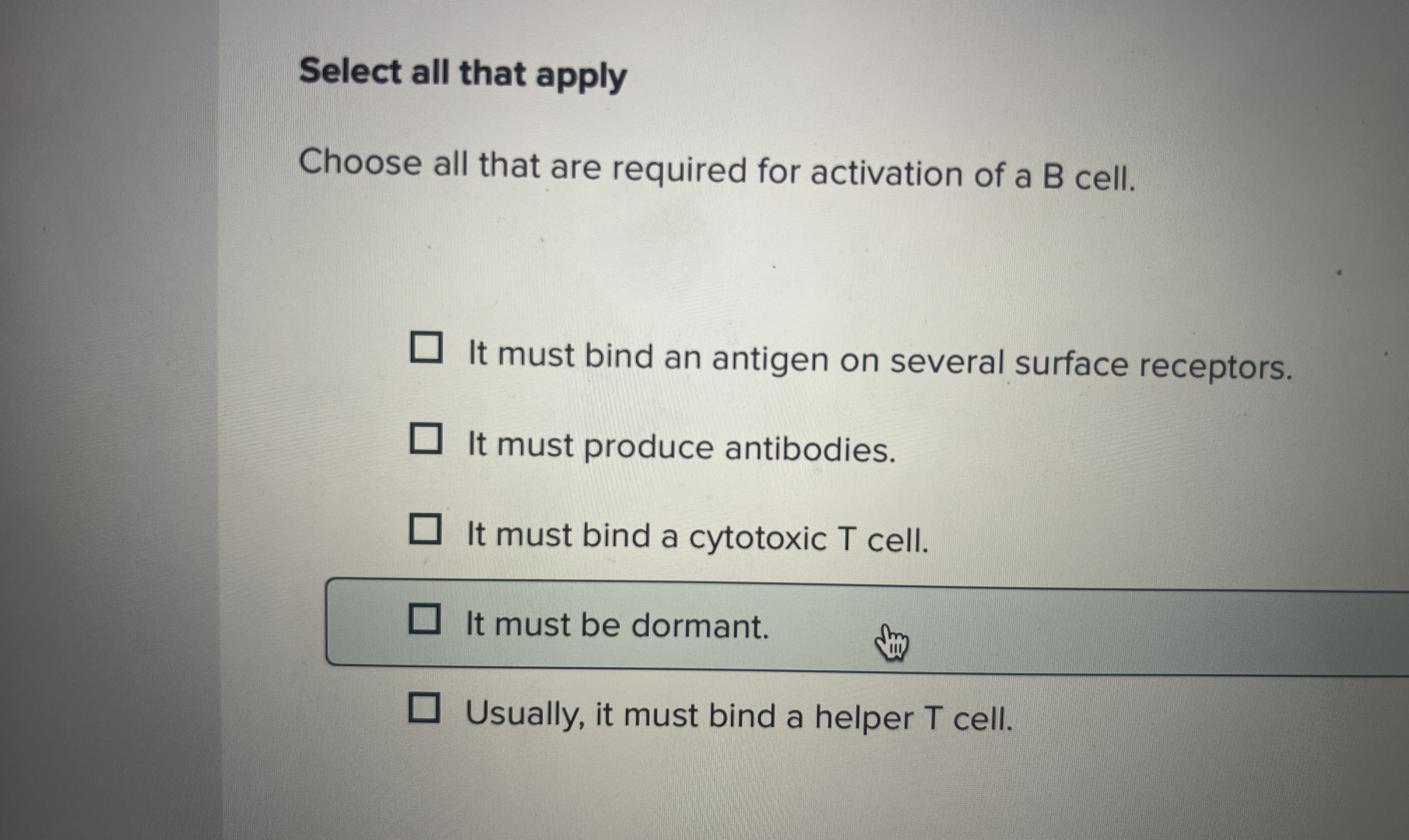 Solved Choose all that are required for activation of a b | Chegg.com