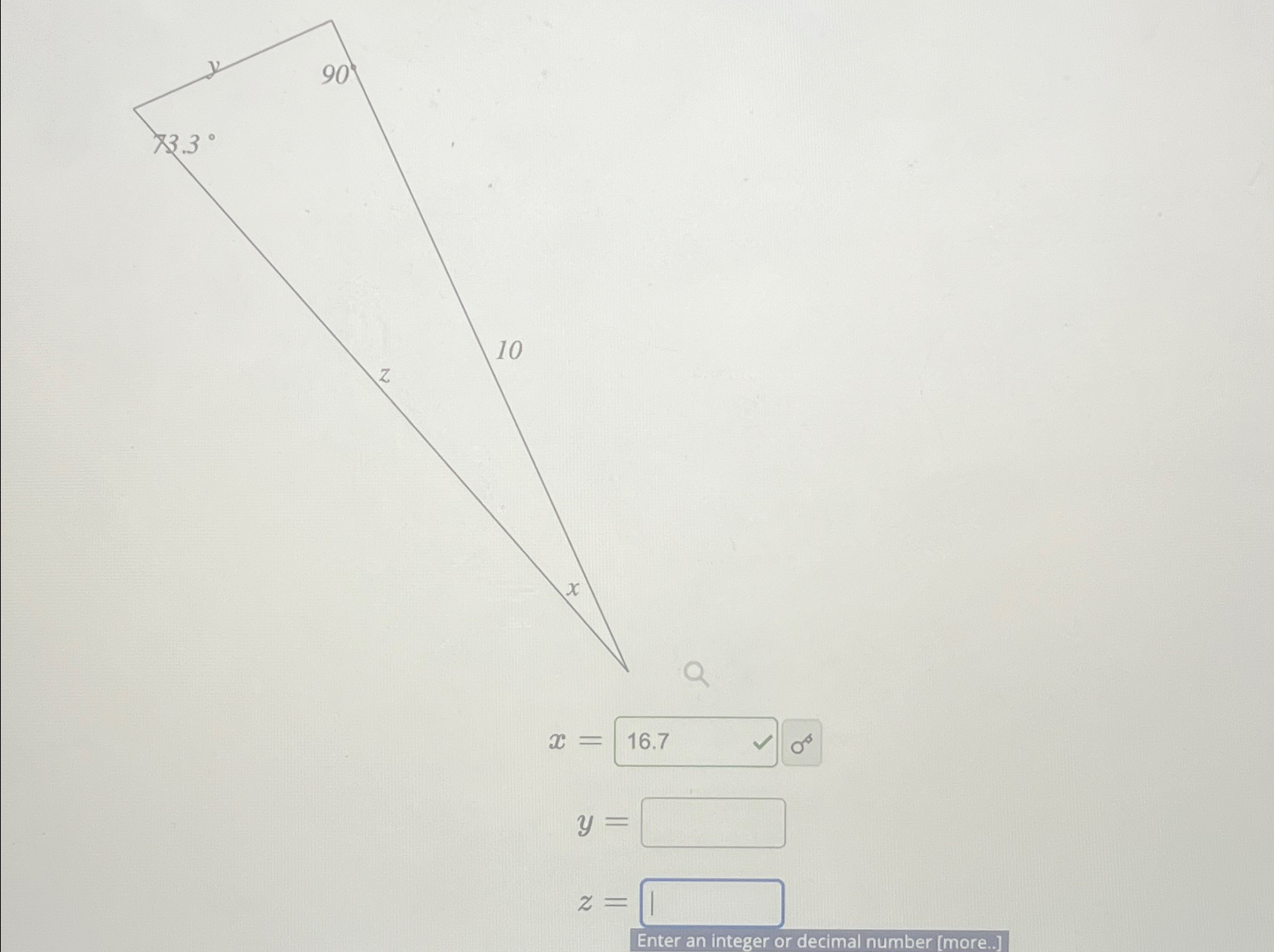 Solved x=∞y=z=Enter an integer or decimal number [more..] | Chegg.com