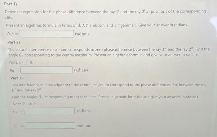 Solved Consider a double slit device, as shown in the figure | Chegg.com