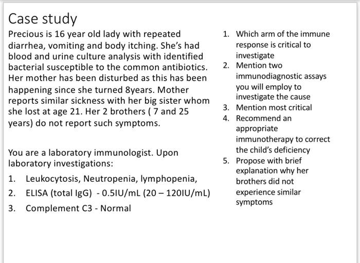 Solved case study 3. Complement C3 - Normal | Chegg.com