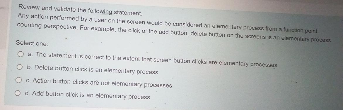 Solved Review and validate the following statement.Any | Chegg.com