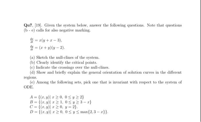 Solved Qu7, [19]. Given the system below, answer the | Chegg.com