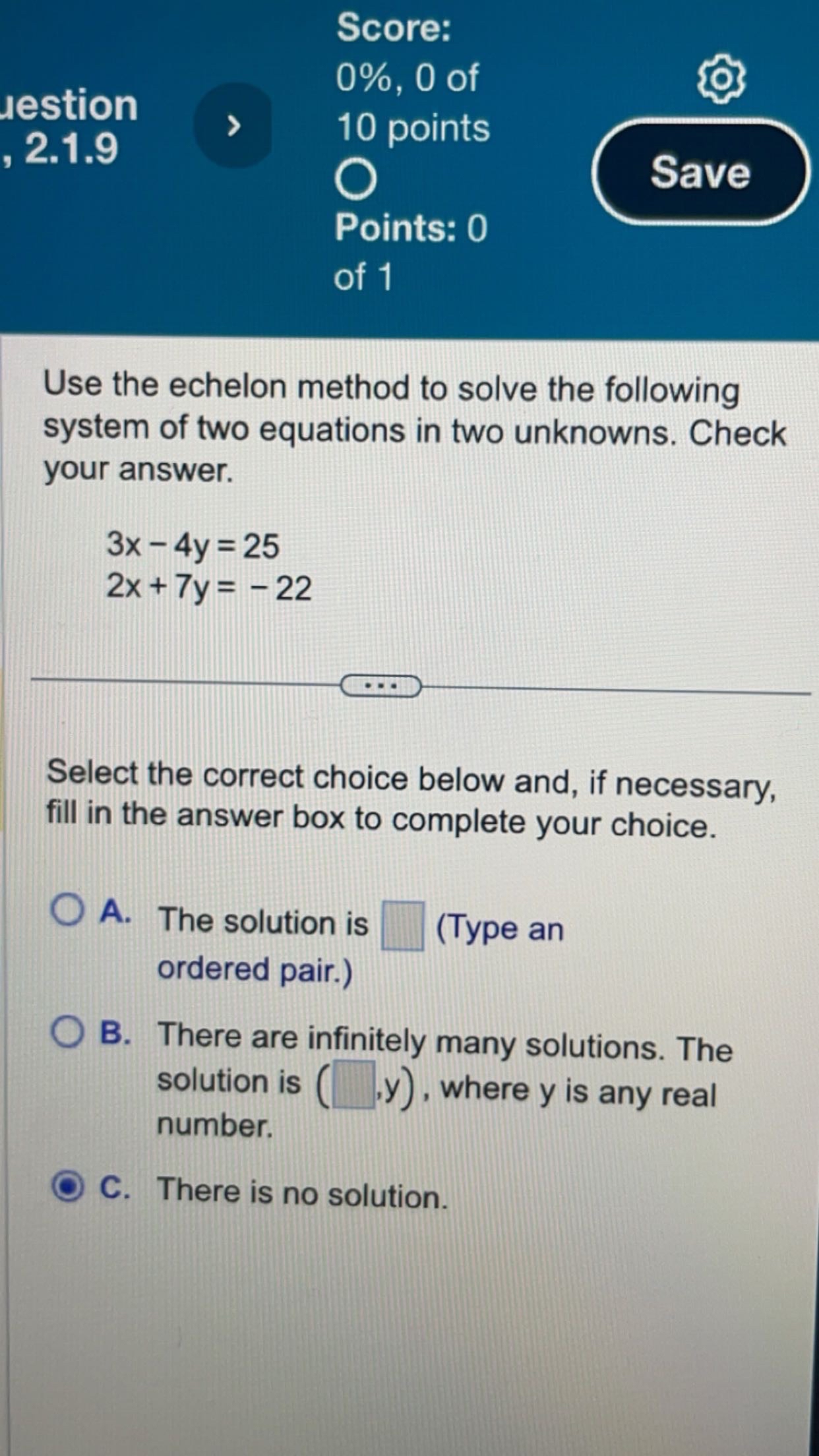 Solved Score:uestion0%,0 ﻿of10 ﻿pointsSavePoints: 0 ﻿of 1Use | Chegg.com