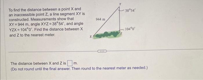 Solved To find the distance between a point X and an | Chegg.com