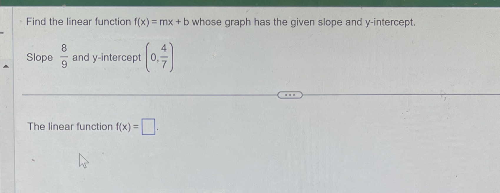 Solved Find the linear function f(x)=mx+b ﻿whose graph has | Chegg.com