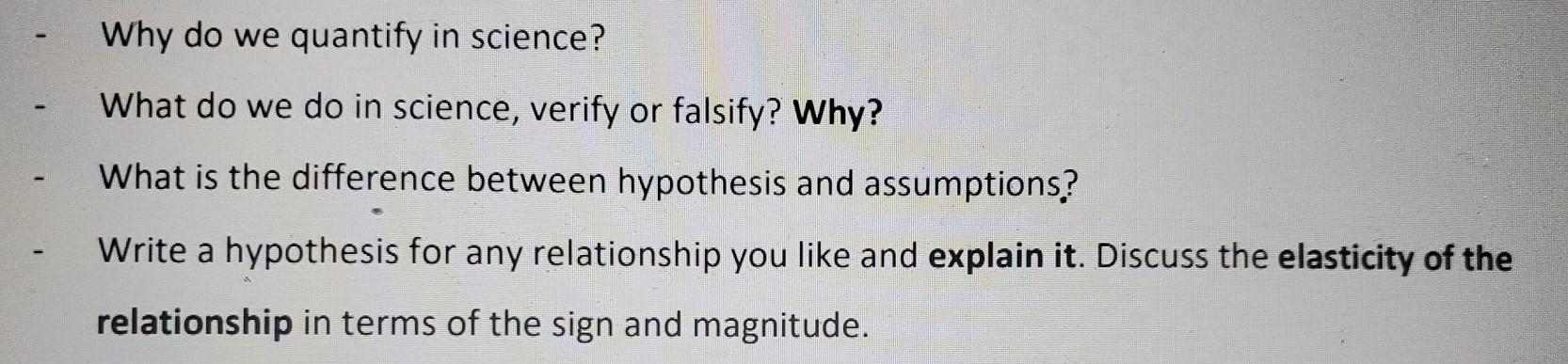 Solved Why do we quantify in science? What do we do in | Chegg.com