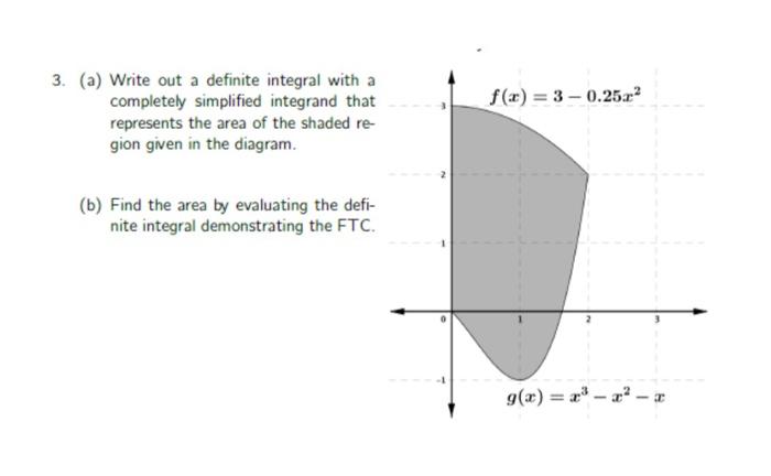 Solved 3. (a) Write out a definite integral with a | Chegg.com