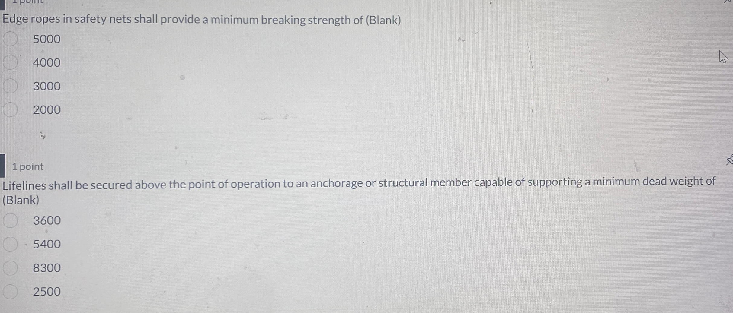 Solved Edge ropes in safety nets shall provide a minimum | Chegg.com