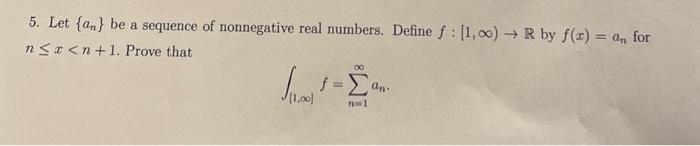 Solved 5. Let {an} be a sequence of nonnegative real | Chegg.com