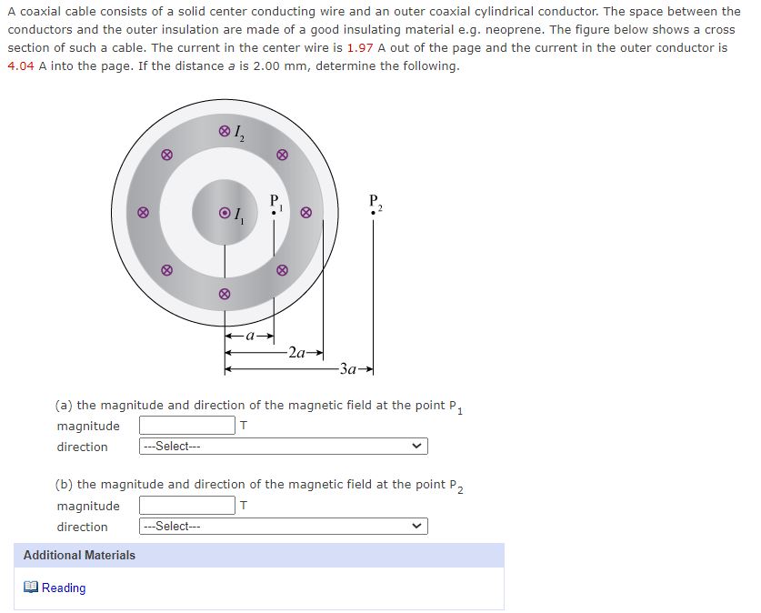 Solved A coaxial cable consists of a solid center conducting | Chegg.com