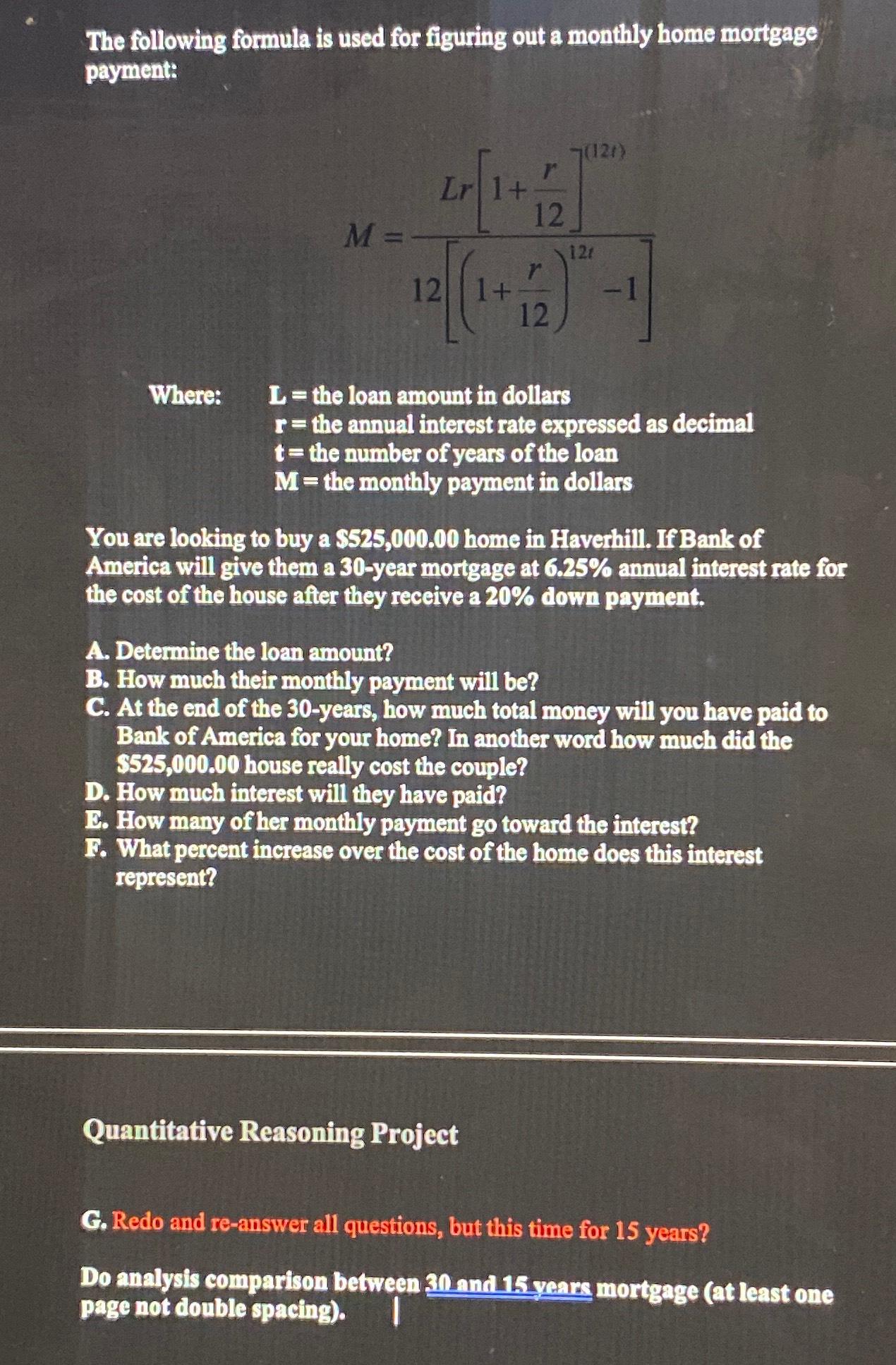 Solved The following formula is used for figuring out a | Chegg.com