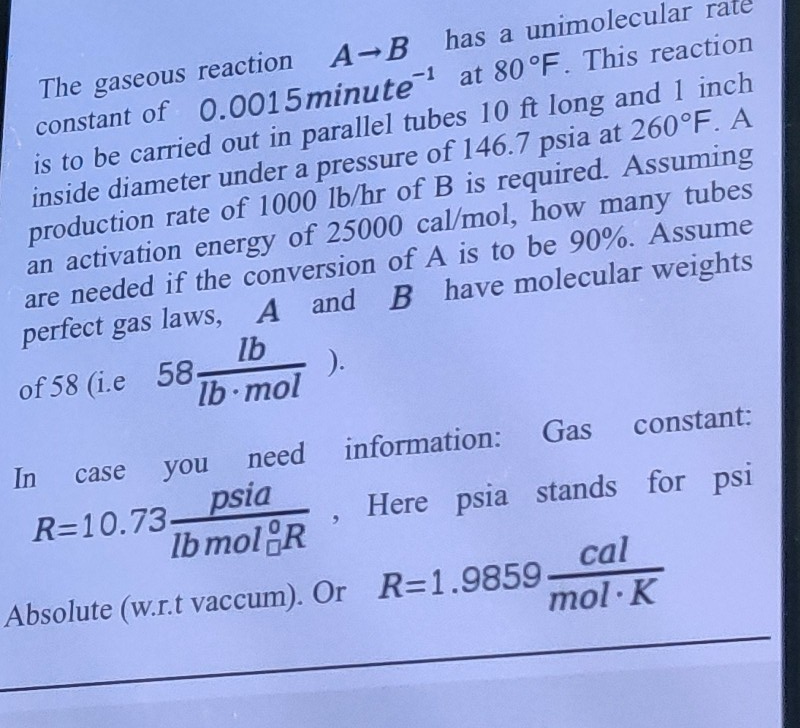Solved The gaseous reaction A-B has a unimolecular rat | Chegg.com
