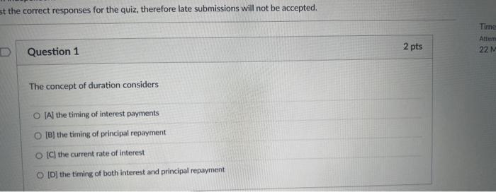 the correct responses for the quiz, therefore late | Chegg.com