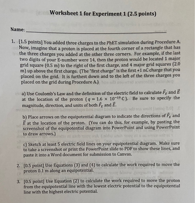 Procedures: A. Equipotential Lines and Electric Field | Chegg.com