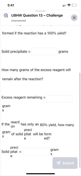 Solved U8HW Question 13 - Challenge Unanswered A solution | Chegg.com