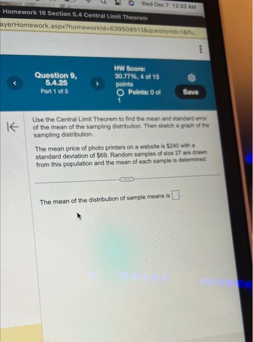 Solved Use the Central Limit Theorem to find the mean and | Chegg.com