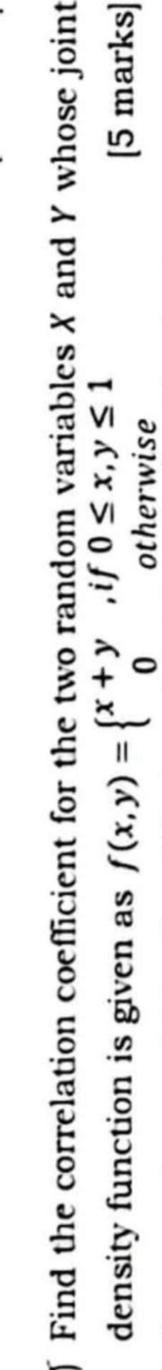 Solved Find the correlation coefficient for the two random | Chegg.com