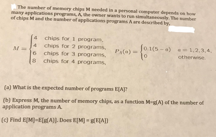 Solved The number of memory chips M needed in a personal | Chegg.com