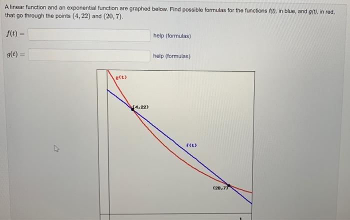 Solved A linear function and an exponential function are | Chegg.com
