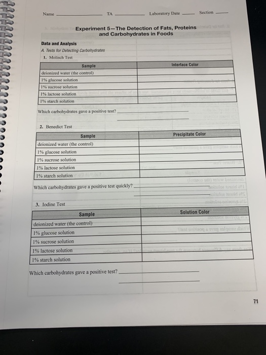 Solved Name TA Laboratory Date Section - Experiment 5-The | Chegg.com