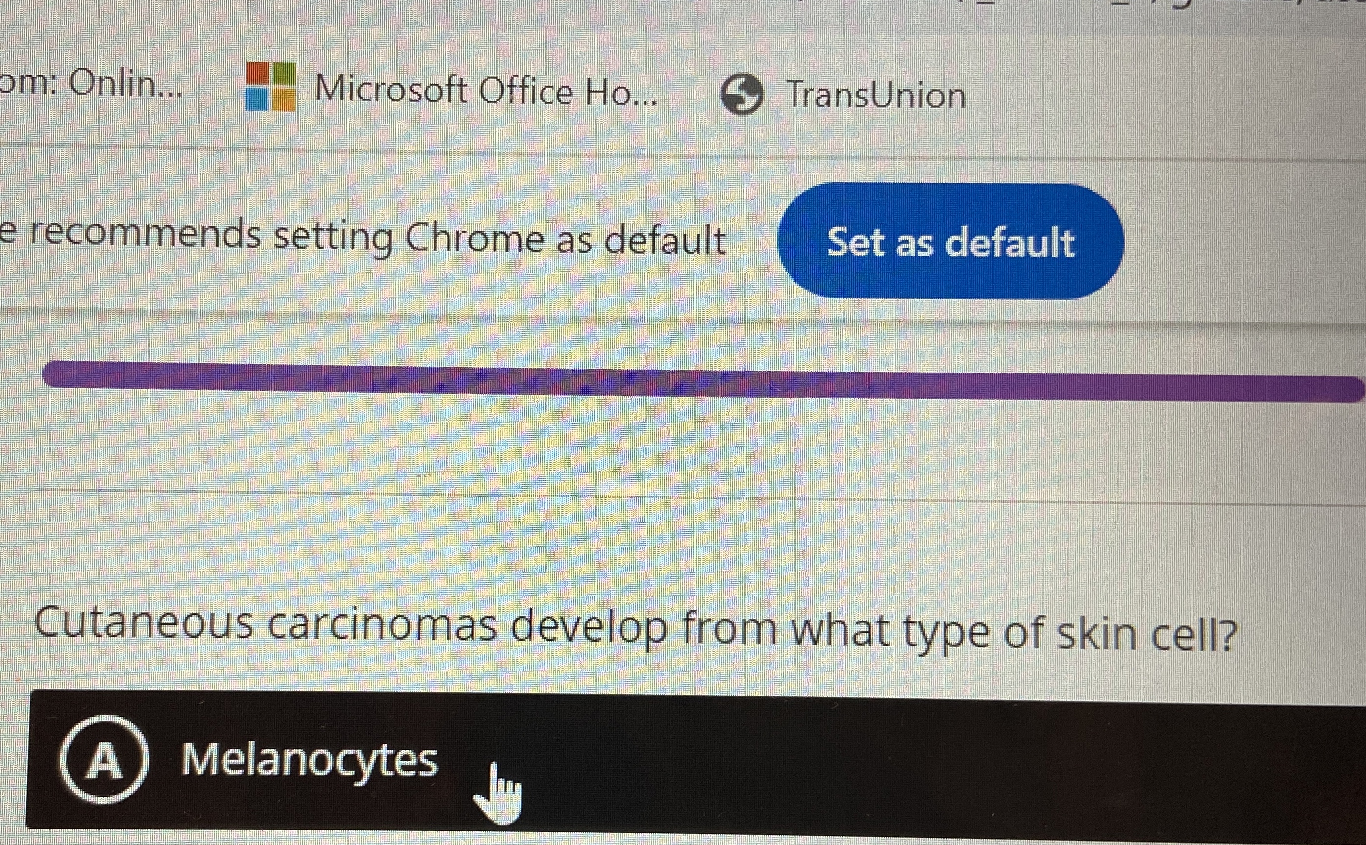 Solved e recommends setting Chrome as defaultCutaneous | Chegg.com