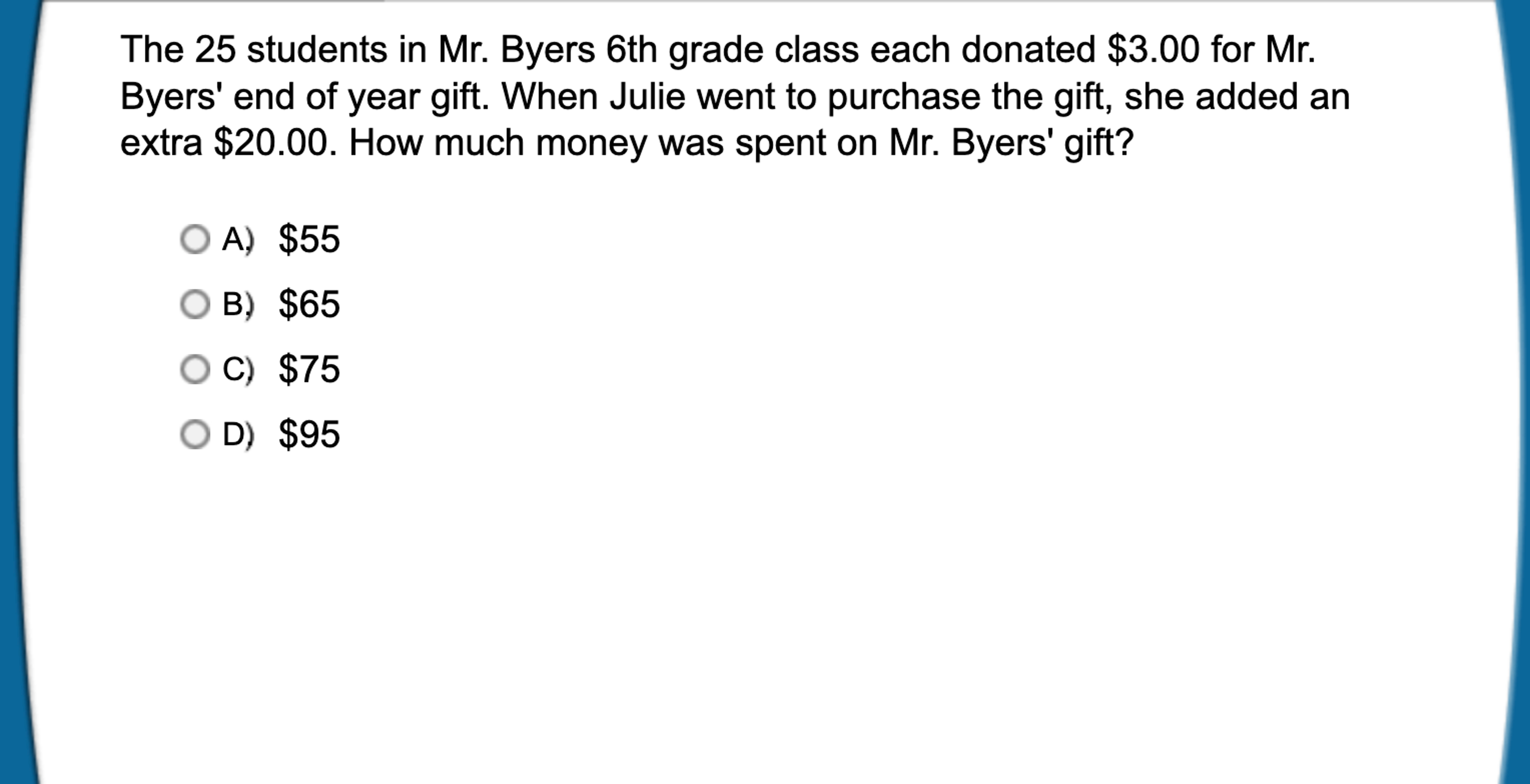 Solved The 25 ﻿students in Mr. ﻿Byers 6 ﻿th grade class each | Chegg.com