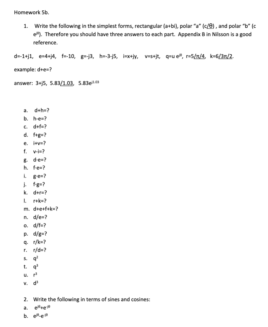 Solved Homework 5b.Write the following in the simplest | Chegg.com