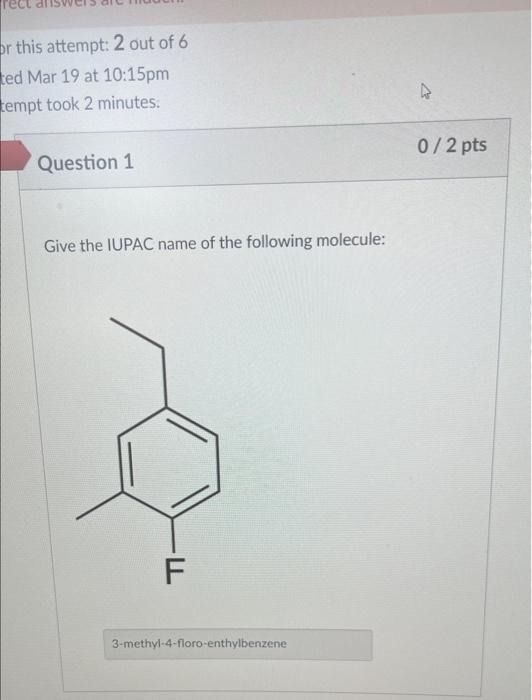 Solved Give the IUPAC name of the following molecule: | Chegg.com