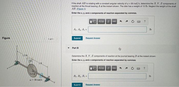 Solved of the shaft AB is rotating with a constant angular | Chegg.com