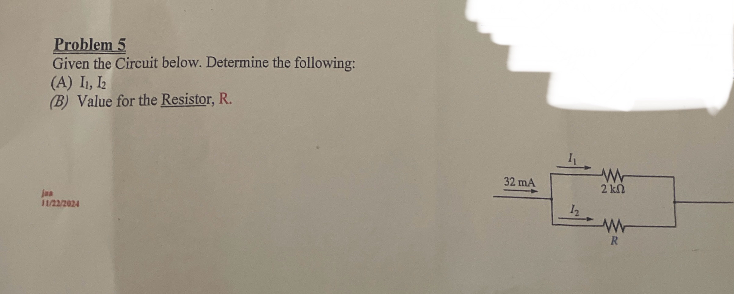 Problem 5Given the Circuit below. Determine the | Chegg.com